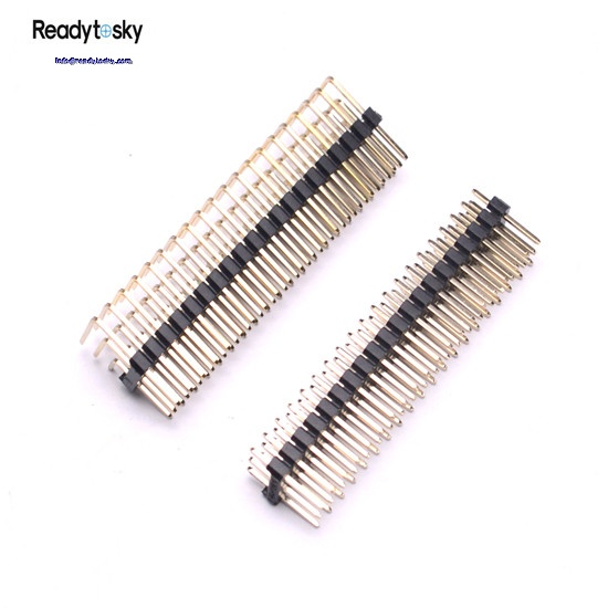 Electronic 2.54mm 3 x 20 Pin Male 3 Row Right Angle Pin Header Strip ...