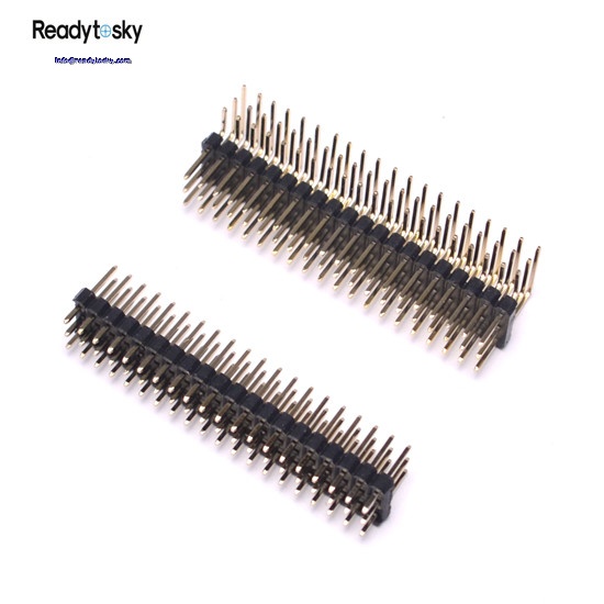Electronic 2.54mm 3 x 20 Pin Male 3 Row Right Angle Pin Header Strip ...